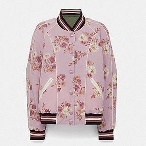 Coach | Jackets & Coats | Nwt Coach Pink Floralfaded Green Souvenir ...
